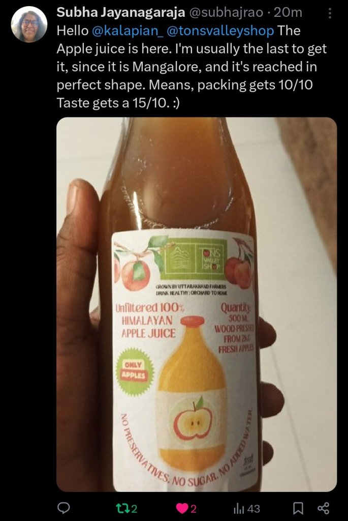 Unfiltered 100% Himalayan Apple Juice | Only Apples | No Added Water ...